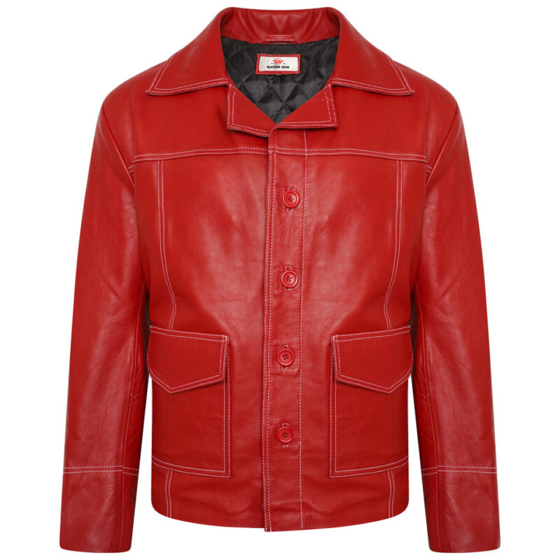 Fight Club Red Leather Jacket