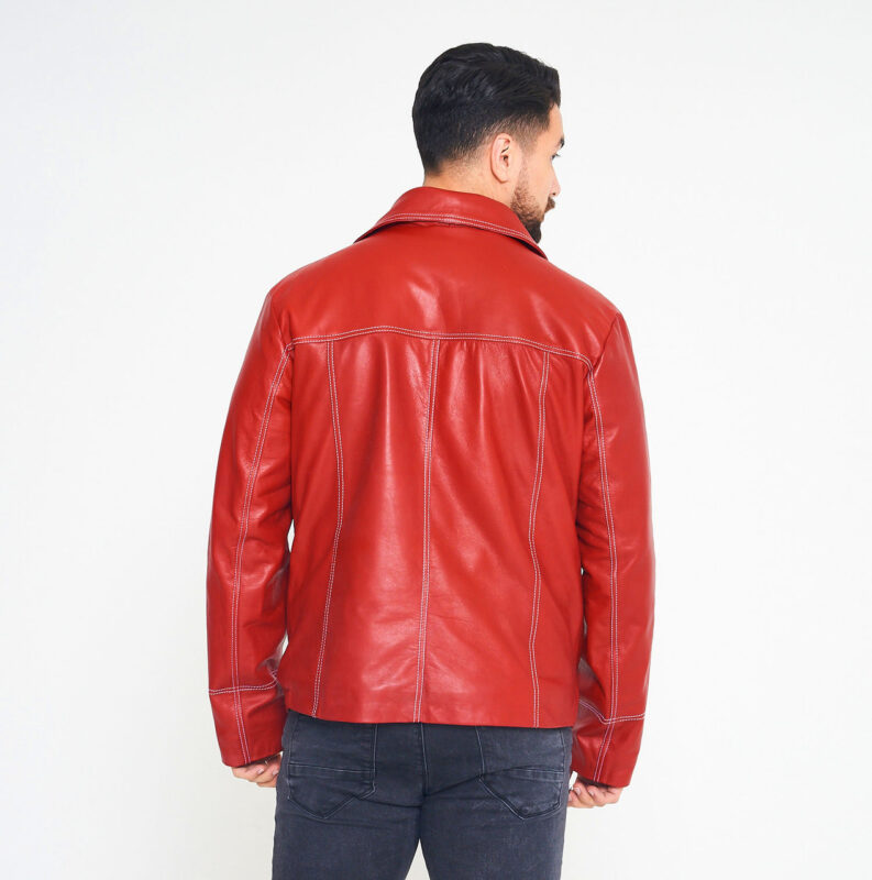 Fight Club Red Leather Jacket